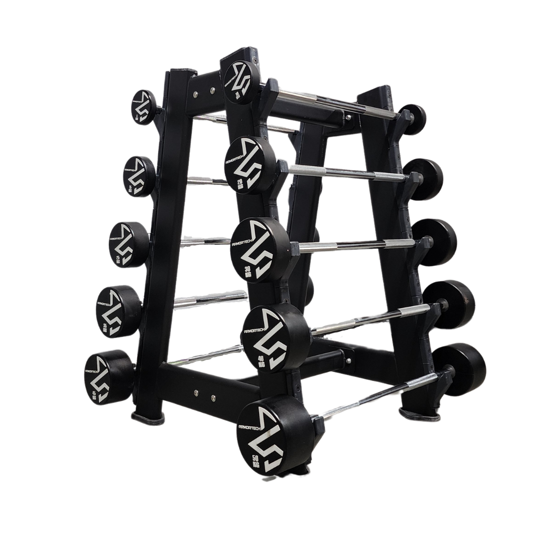 Armortech Fixed Straight Barbells (5kg to 50kg) with Rack Package ...