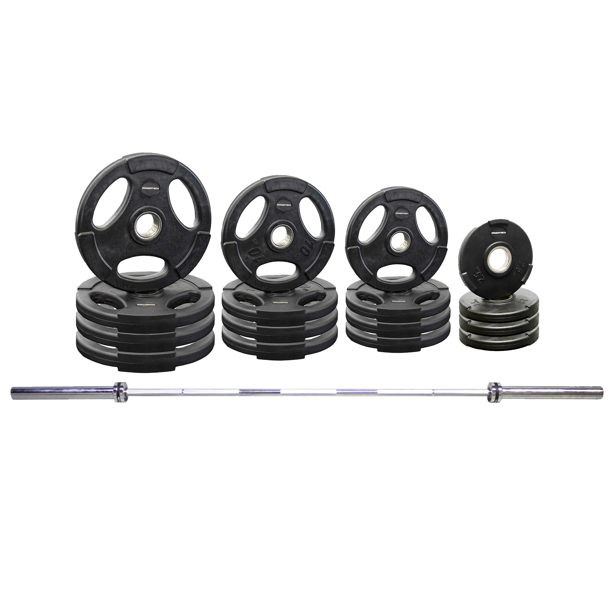 Armortech 170kg Olympic Rubber & Barbell Package – Flex Fitness ...