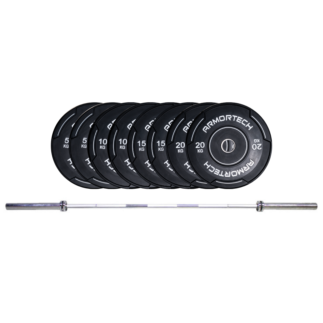 Armortech 120KG Black Bumper & Barbell Package – Flex Fitness Equipment Au