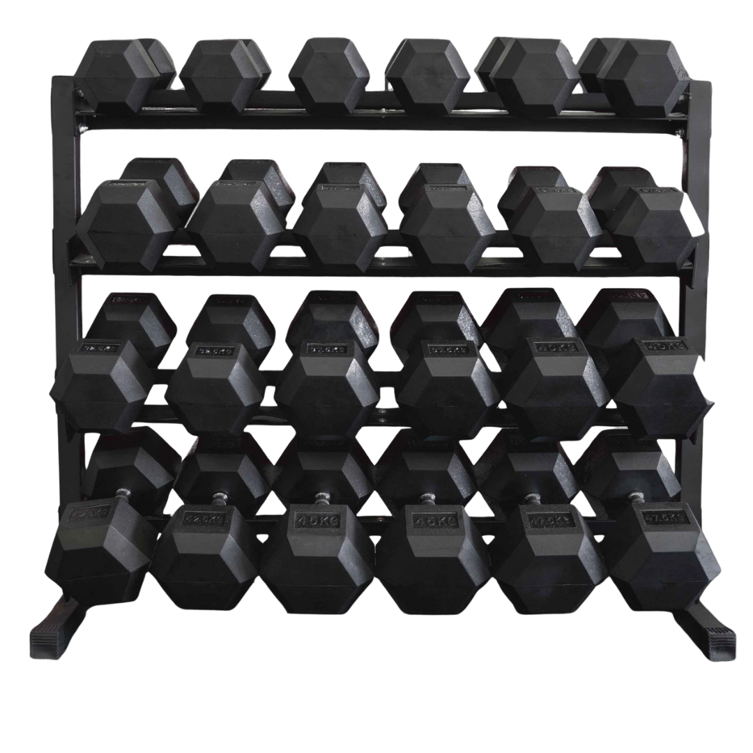 Hex Dumbbell Package 14 (Assorted 10 - 40KG + Rack)